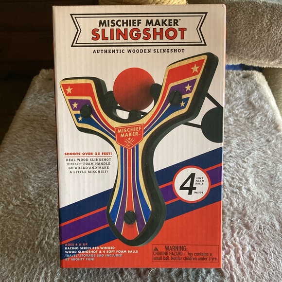 Mischief Maker | Toys | Wooden Slingshot Red And Blue | Poshmark